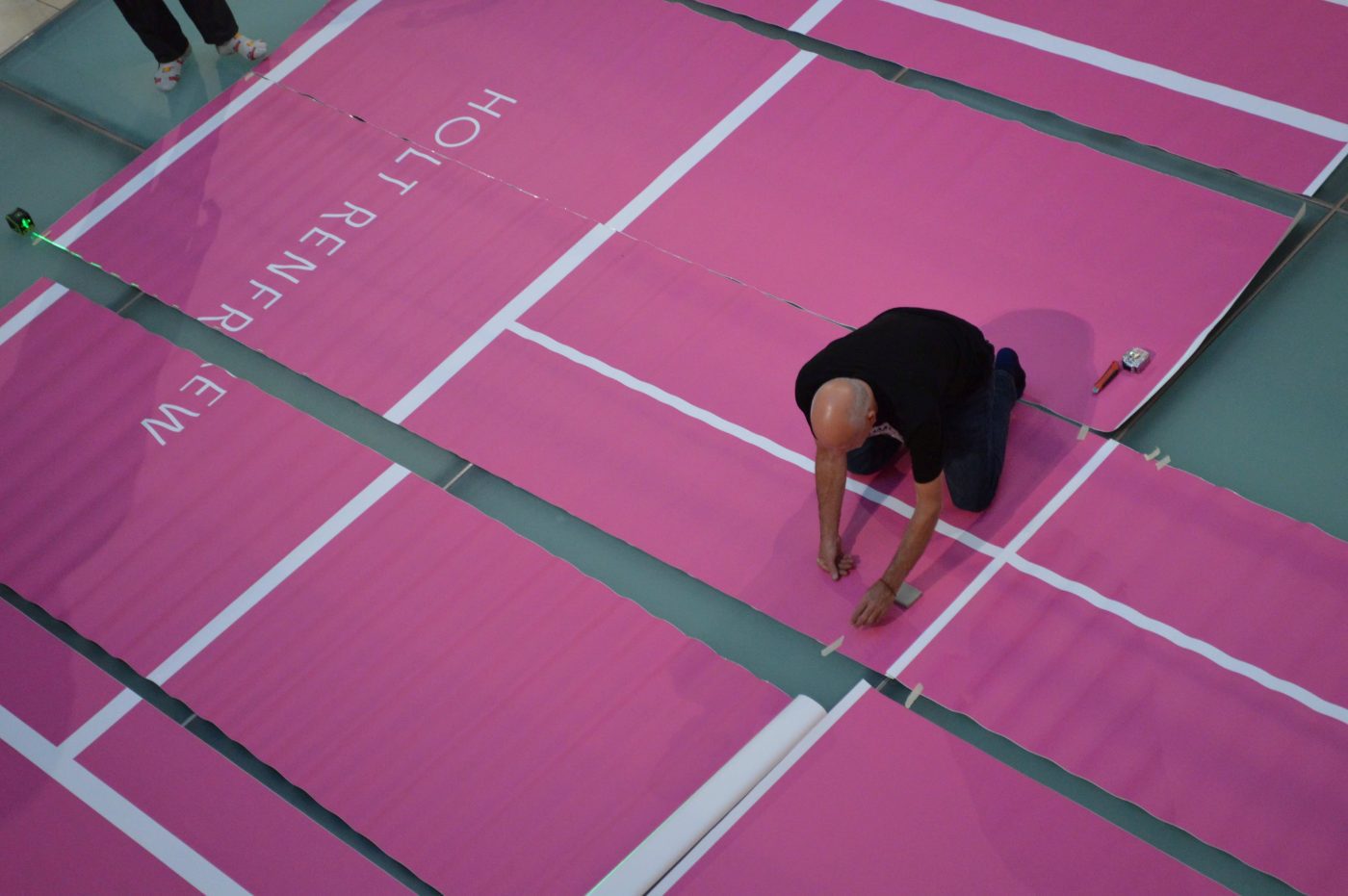 Print Three Calgary aces tennis court floor graphics with Drytac SpotOn ...